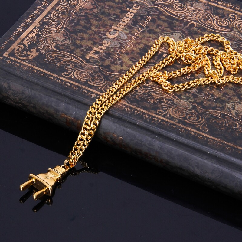 Fashion Power Plug Pendant Necklace Simple Sweater Chain Statement ...