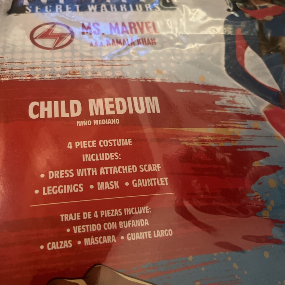 NEW Marvel Rising MS. MARVEL Secret Warriors CHILD MEDIUM 8-10 ...