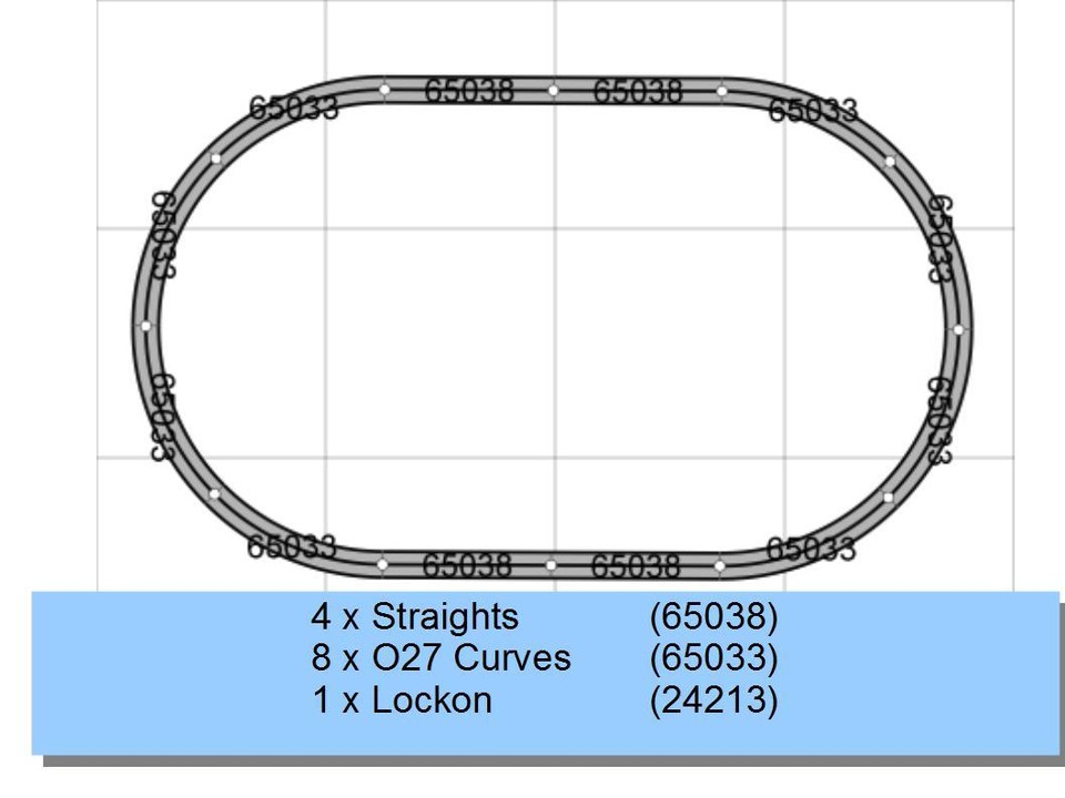 LIONEL 027 GAUGE OVAL TUBULAR PACK LAYOUT design lockon 3 RAIL STEEL ...