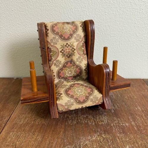Vintage Retro Wooden Chair Pin Cushion Sewing Spool Holder | eBay