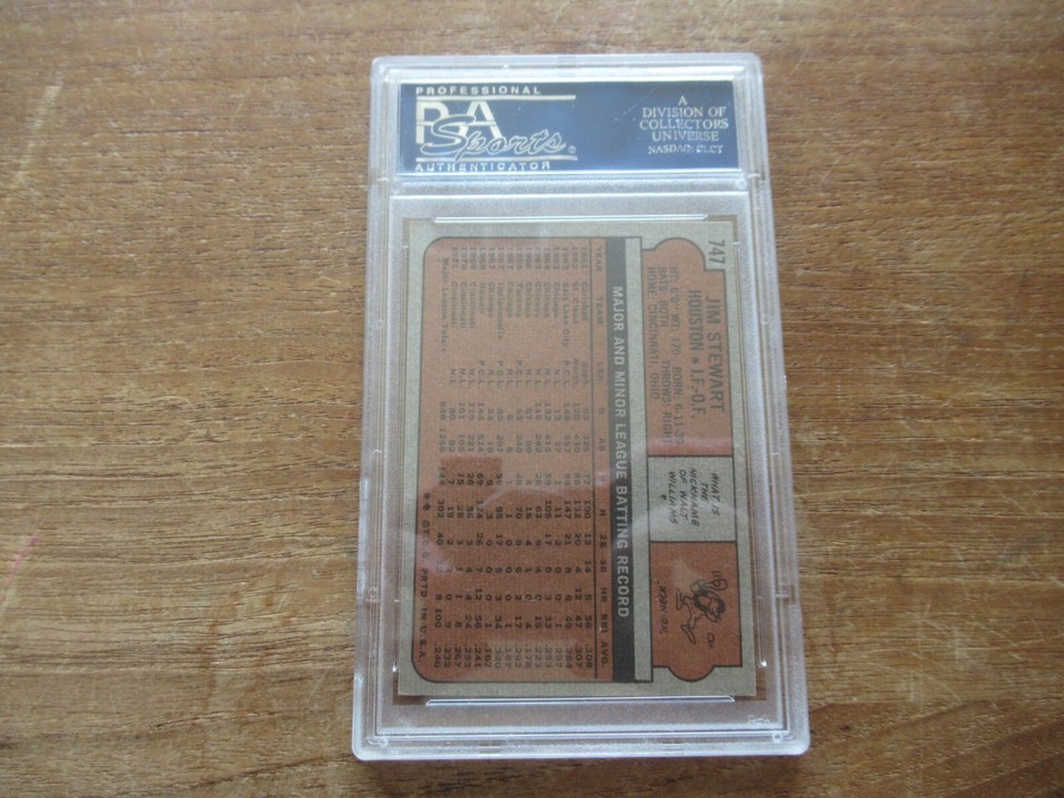 1972 TOPPS JIM STEWART #747 HOUSTON ASTROS HIGH NUMBER PSA 8 NM-MT ...