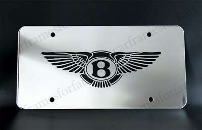 BENTLEY License Plate Premium Stainless Steel Metal with Black Logo | eBay