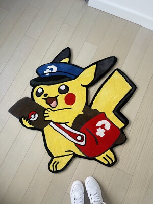 Pikachu Custom Rug / Handmade / Tufted Rug 3.3x3.3 Feet (100x100cm) | eBay