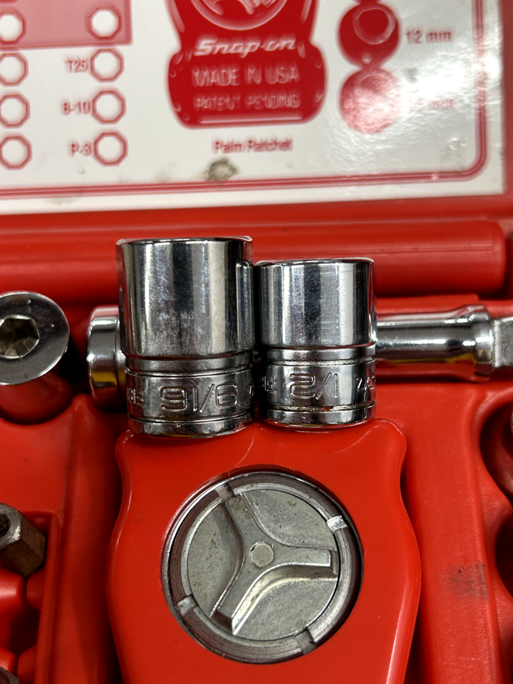 Snap On Tools USA Rare 3/8 Drive Palm Ratchet Kit Tool Set 117PALMSTR 8 ...