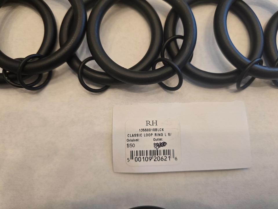 Restoration Hardware Classic Loop Large Drapey Rings Color Black 14 ...