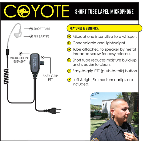 Earphone Connection COYOTE Lapel Mic Headset for ICOM COBRA RITRON (See ...