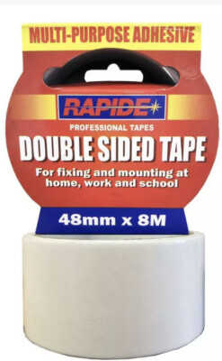Rapide Double Sided Tape 48mm x 8m , Strong Adhesive, Mount, Craft ...