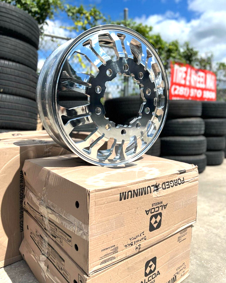 24” CUSTOM DESIGN ALCOA WHEELS FOR DUALLY TRUCKS W/35125024 Tire caps ...