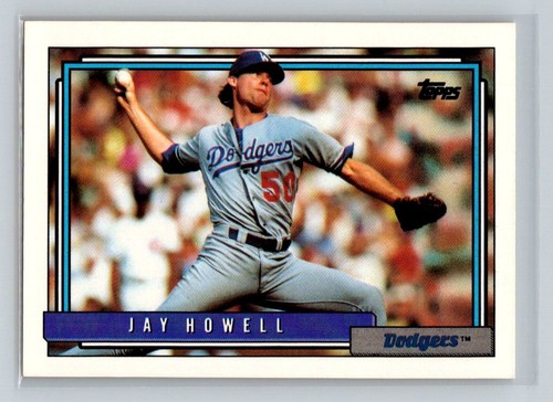1992 Topps print code F*#205 Jay Howell Los Angeles Dodgers Baseball ...
