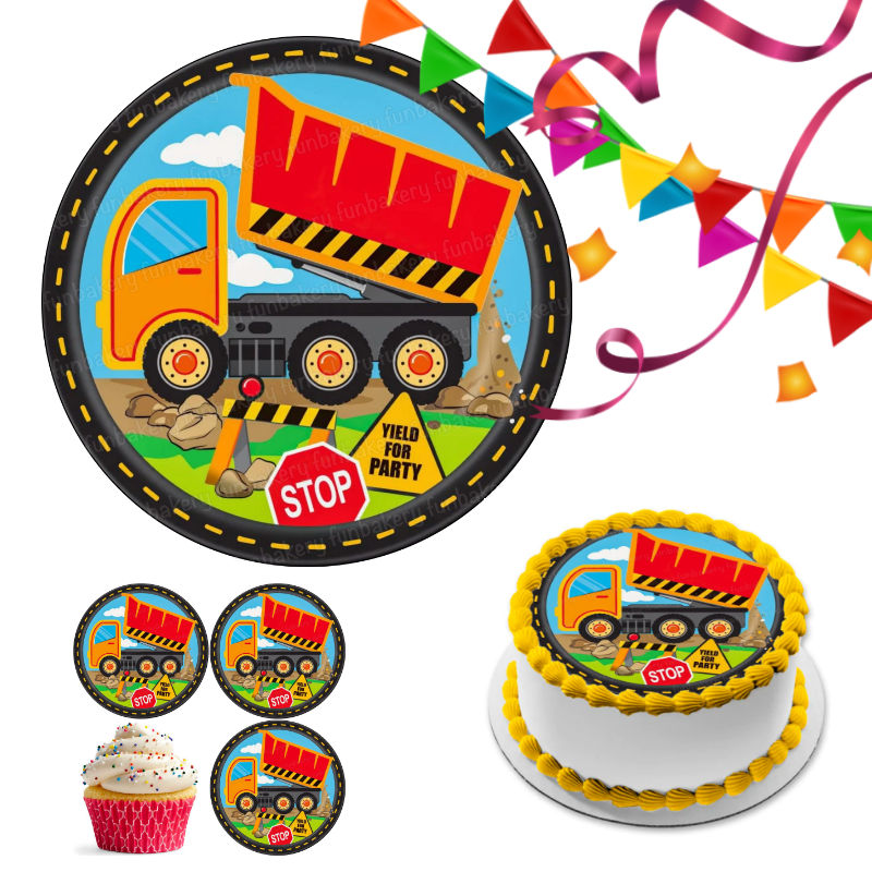 Builder Construction Cake Topper Party Decoration Edible Birthday ...