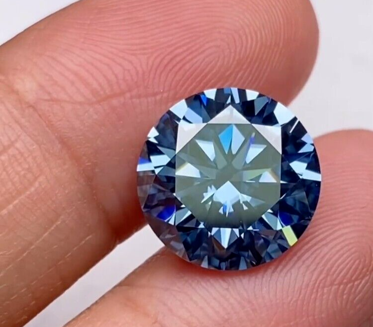 Certified 1 Ct Round Cut Blue Diamond Natural VVS1 D Grade Gemstone ...