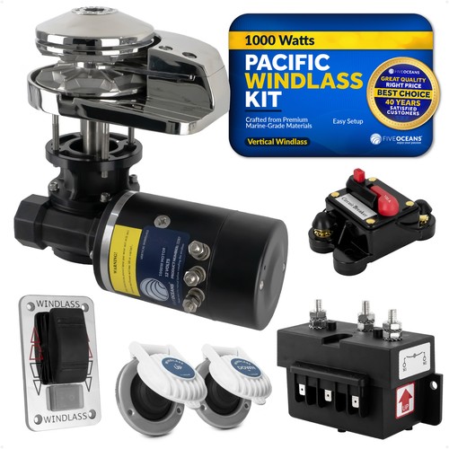 Vertical Windlass Kit, Boat Anchor Windlass Pacific 1000 Watts, 12V DC ...