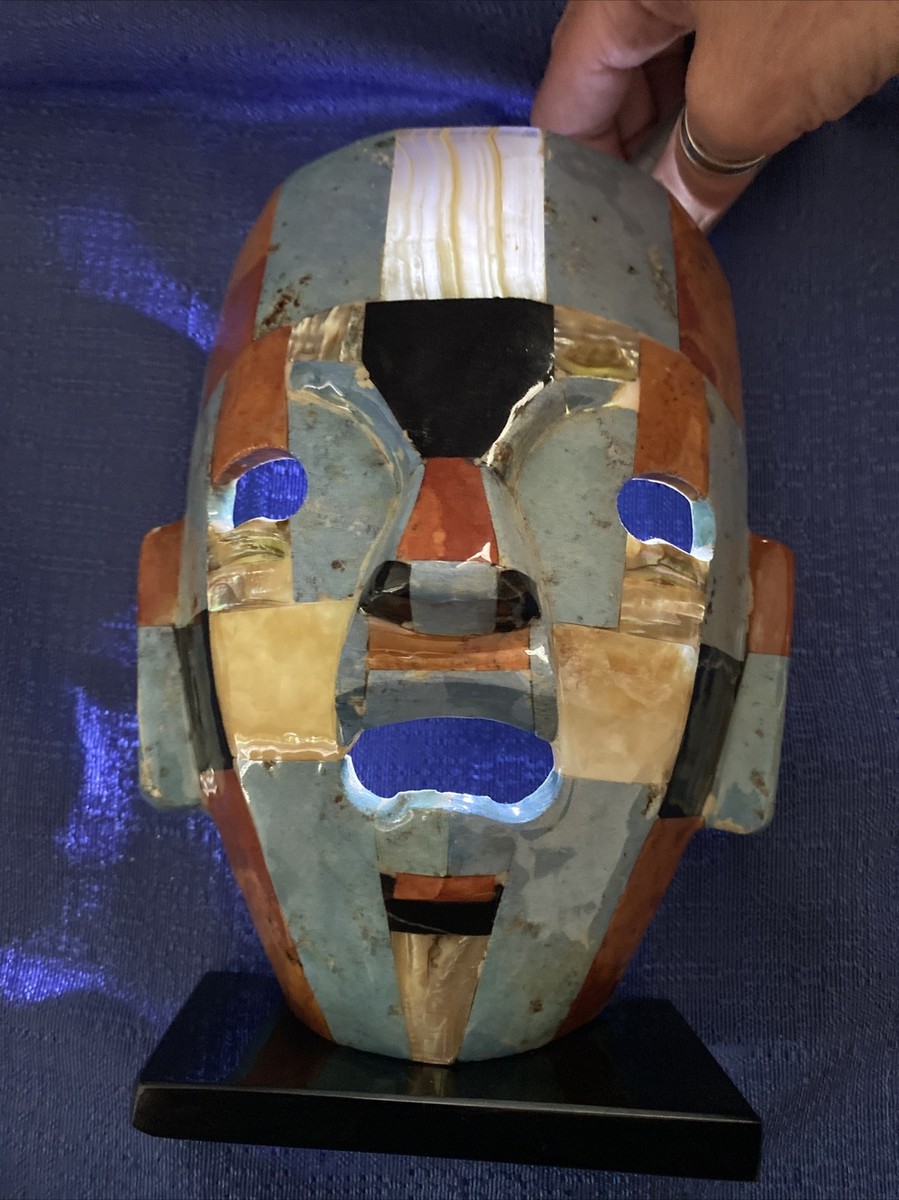 Mayan Death Masks Vintage Mayan Aztec Death Mask Mother Of Pearl Onyx