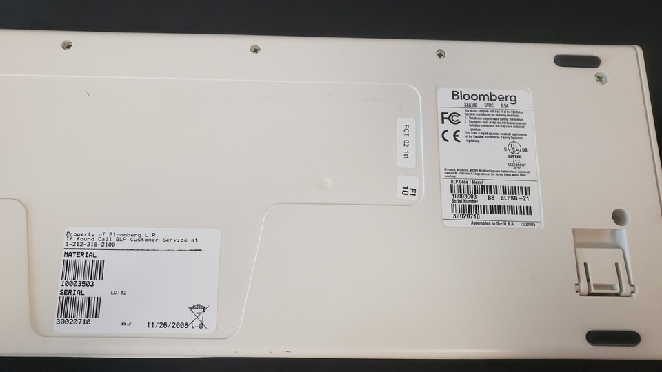Bloomberg SEA100 Wired Keyboard - Complete and Tested | eBay