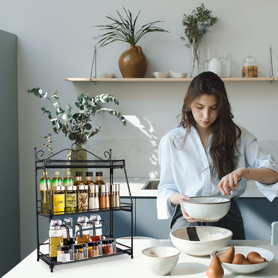 3 Tier Countertop Organizer Kitchen Spice Rack Counter Shelf Stainless ...