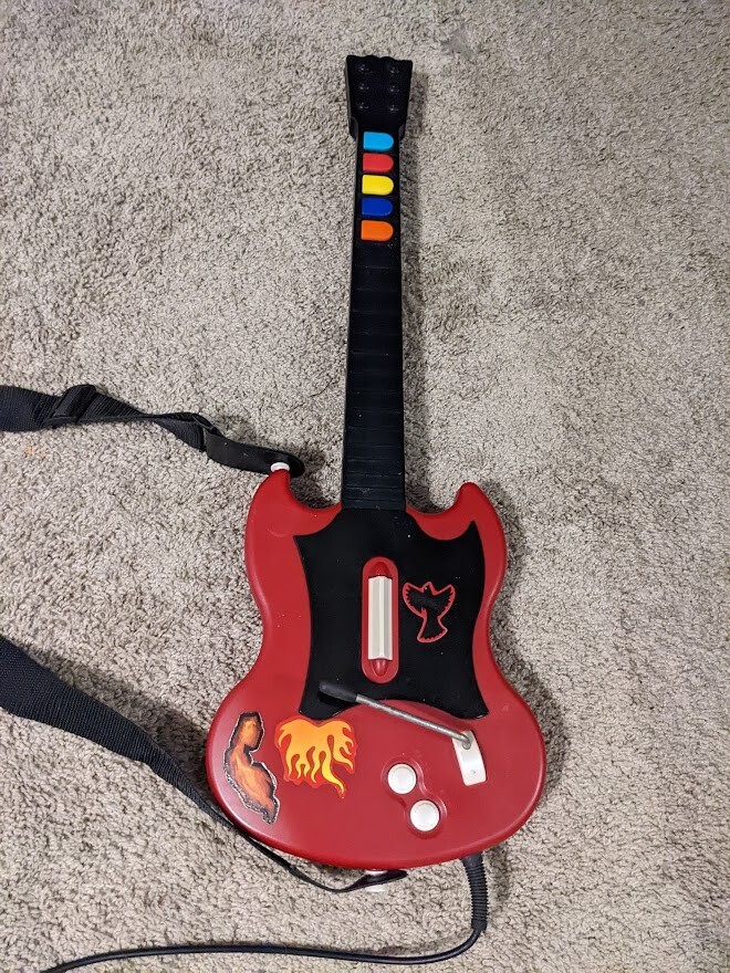 PLAYSTATION 2 GUITAR HERO PS2 Gibson PSLGH RED Octane Wired Controller ...