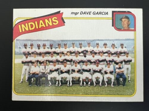1980 TOPPS Cleveland Indians Team Checklist Unmarked Baseball Card #451 ...