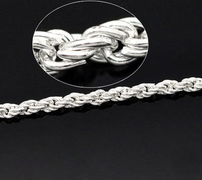 3.28ft silver plated rope braiding link Cable Chains Findings Jewelry ...