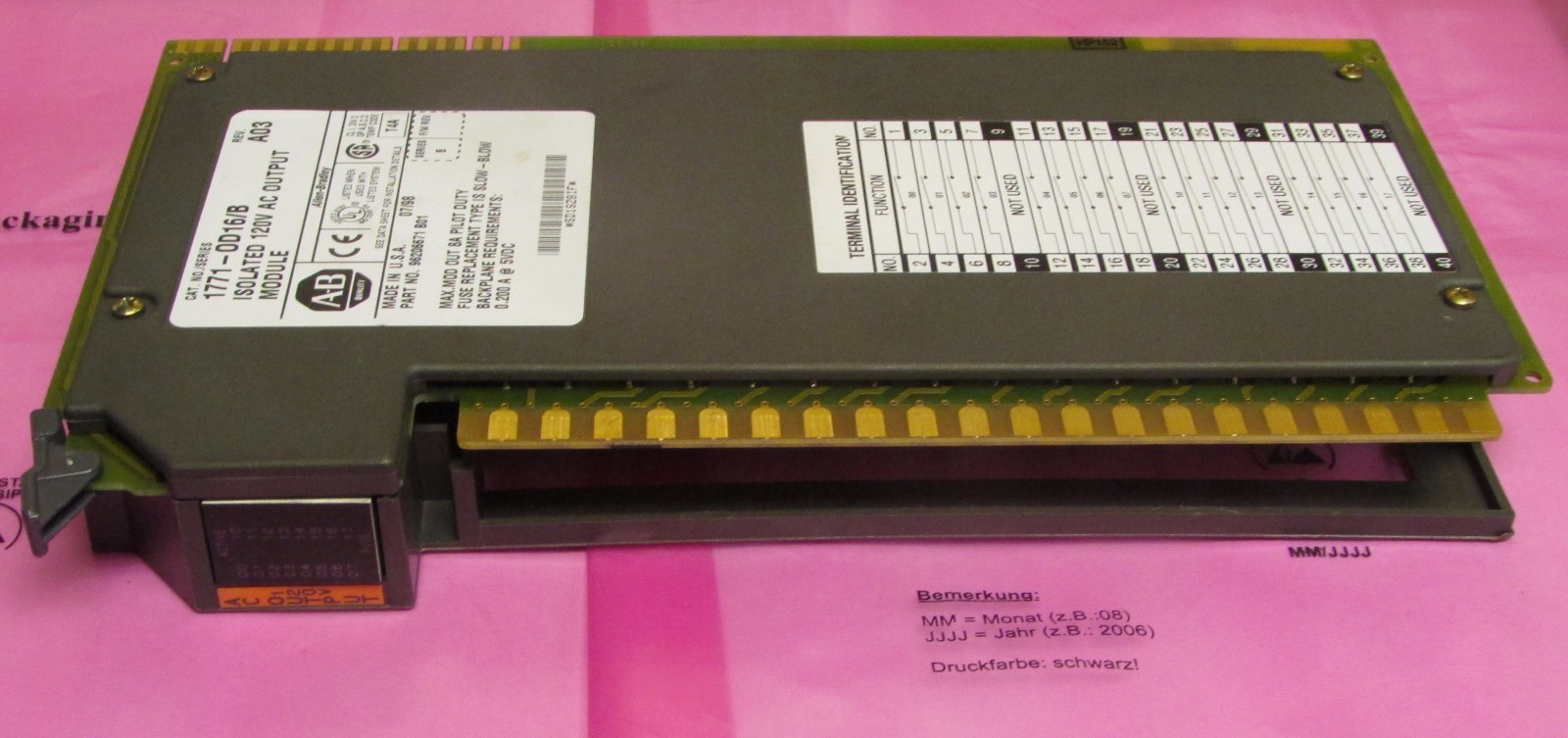ALLEN BRADLEY 1771 OD16 Series B Rev A03 Isolated 120V AC Ouput Module ...