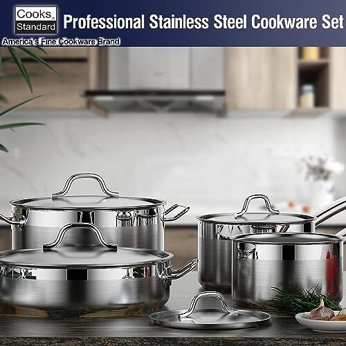 Cooks Standard Kitchen Cookware Sets Stainless Steel Professional Pots ...
