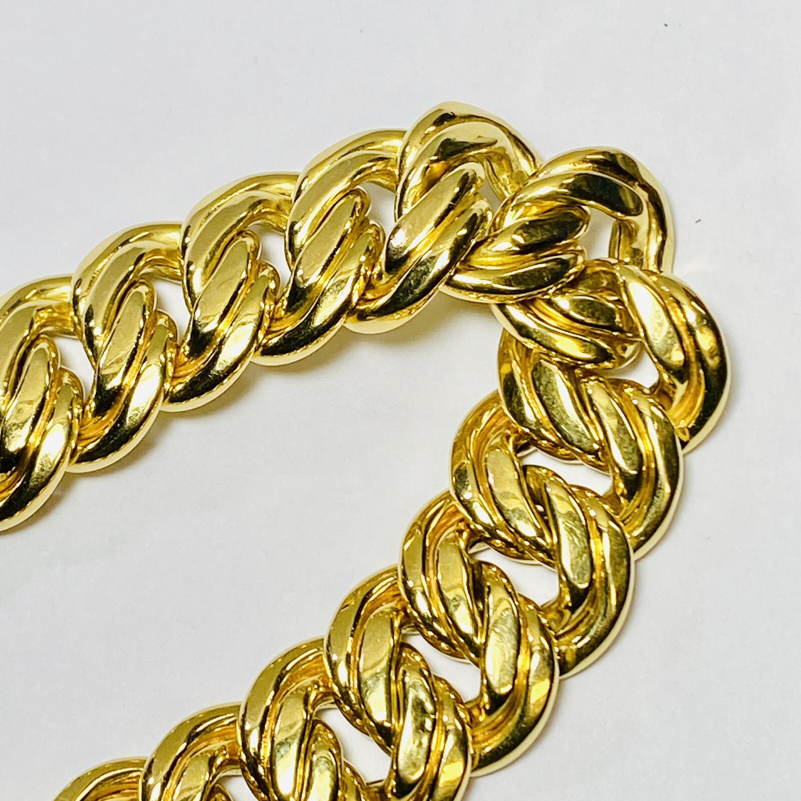 Vintage Nicolis Cola 18K Yellow Gold 19mm Cuban Link Chain 17" Necklace ...