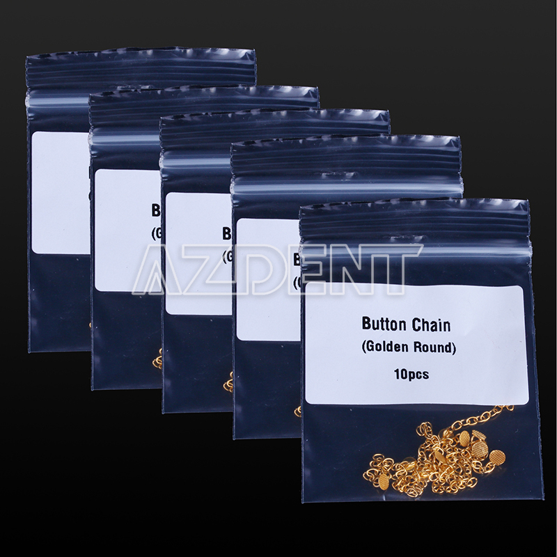 10PCS/Pack Dental Orthodontic Traction Chain Golden Gold Plated Round ...