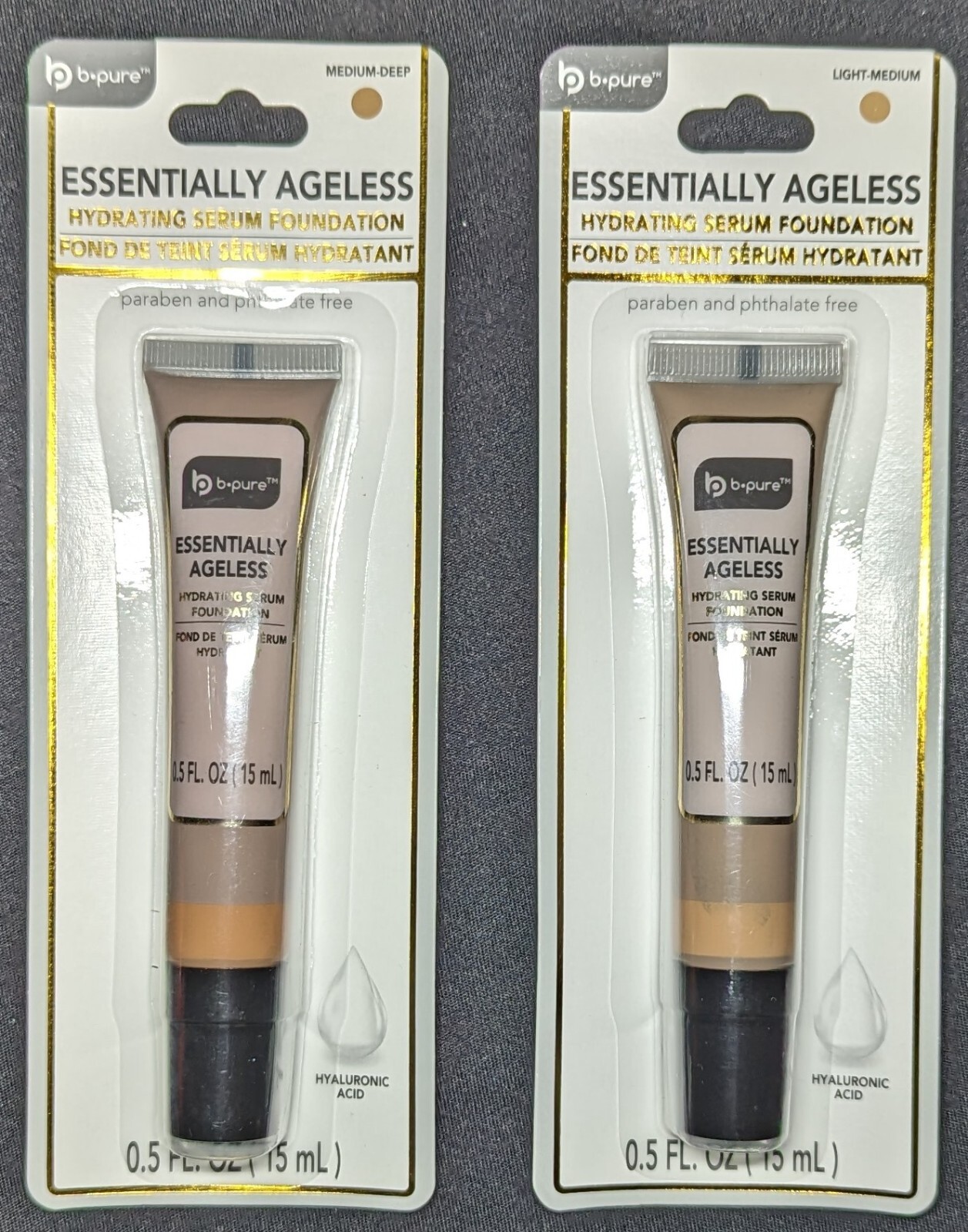 NEW B•PURE ESSENTIALLY AGELESS HYDRATING SERUM FOUNDATION + HYALURONIC ...