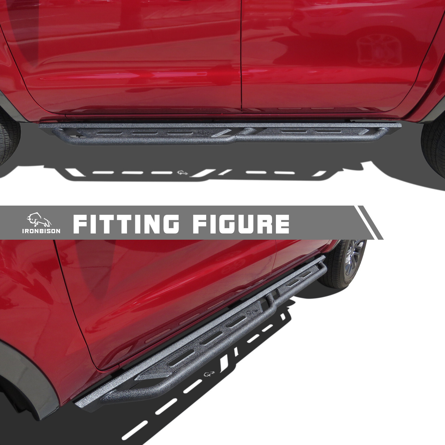 IRONBISON Running Board Steps for 2019-2025 Ford Ranger SuperCrew Cab ...