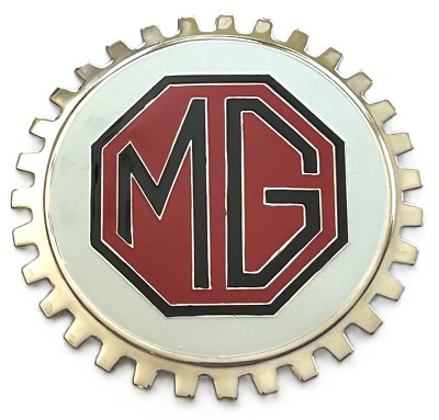 MG CAR GRILLE BADGE RED AND BLACK VERSION MGB MGA MG MIDGET | eBay