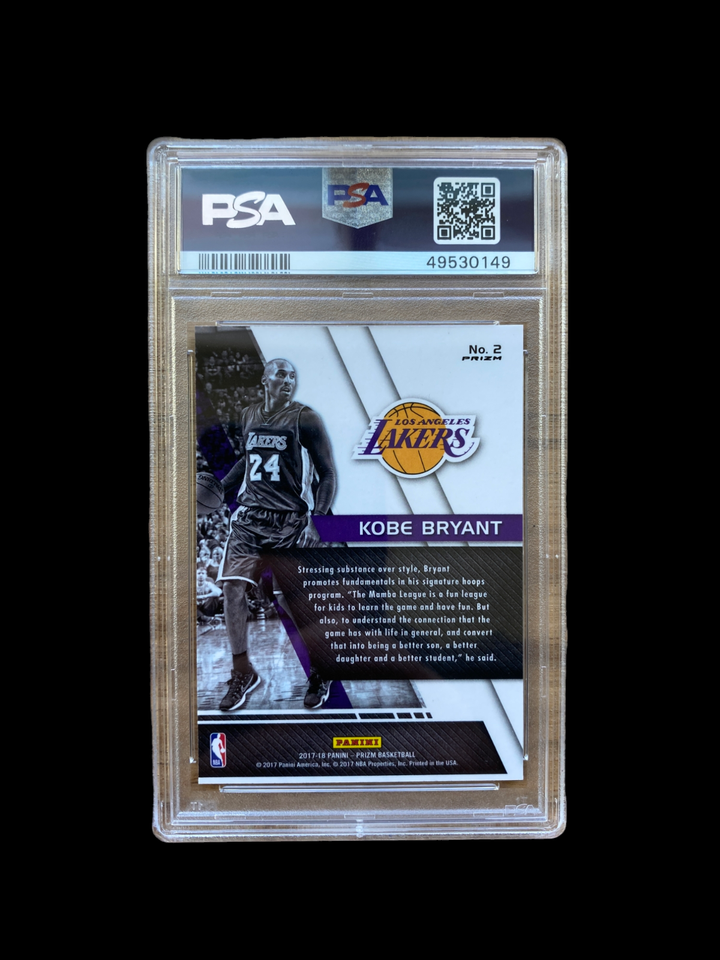 100% Authentic Kobe Bryant 2017 Panini Prizm Fundamentals - F/B PSA 9 ...