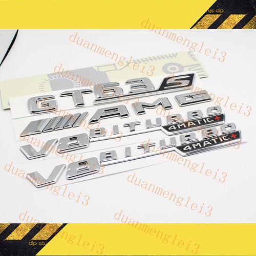 Chrome GT63 S AMG V8BITURBO/4matic+ Trunk Emblem Badge Sticker X290 ...