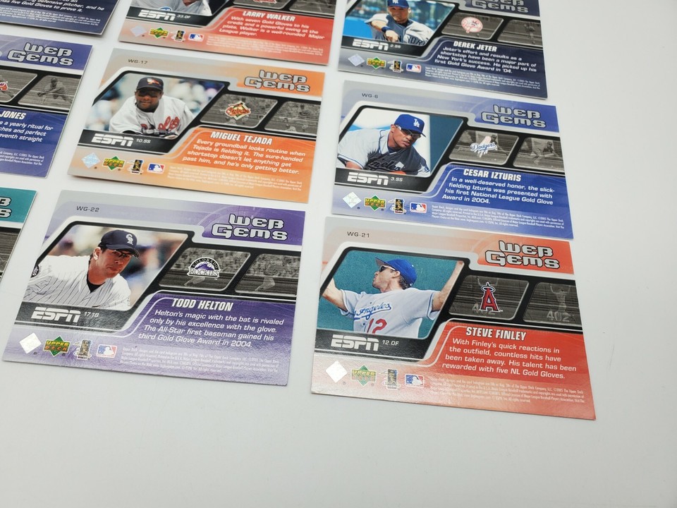 2005 Upper Deck ESPN Web Gems LOT OF 12 JETER TEJADA JONES & More | eBay