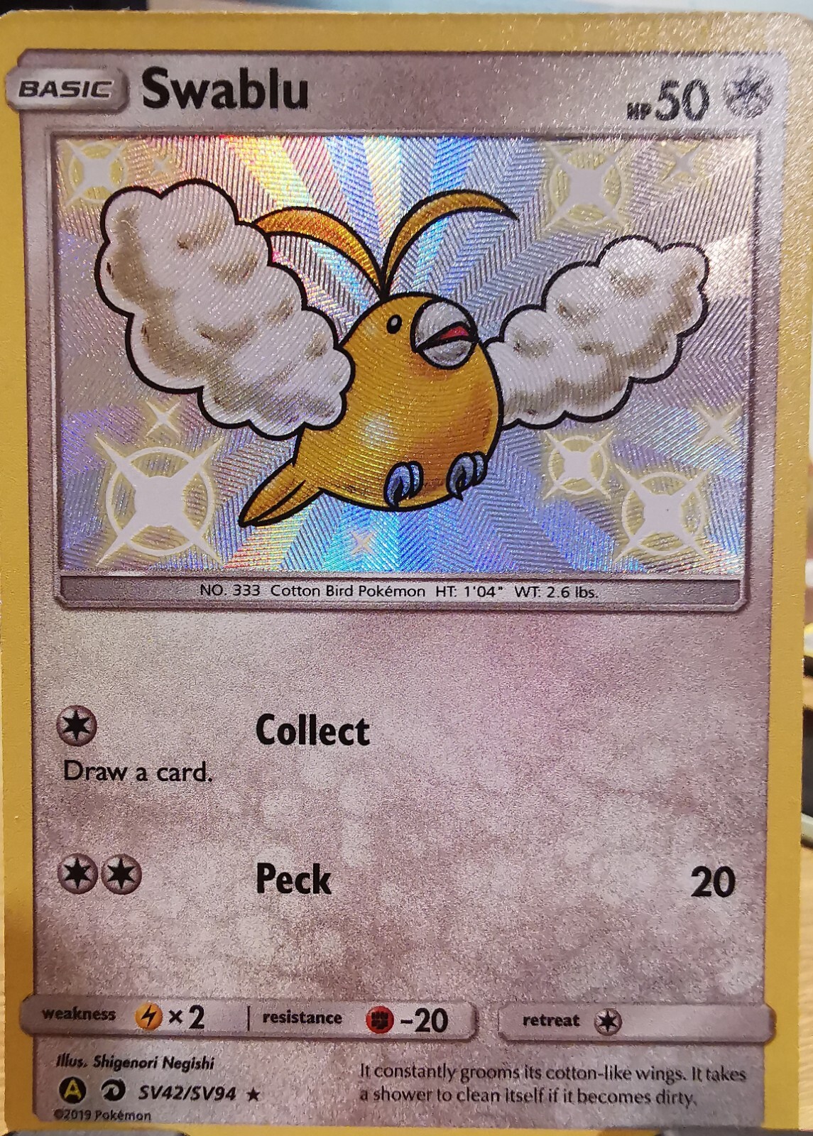 Pokémon TCG Swablu Hidden Fates SV42/SV94 Holo Shiny Holo Rare | eBay