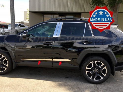 fit:2019-2025 Toyota Rav4 Rav 4 4Pc Flat Body Side Molding Trim 1 1/2 ...