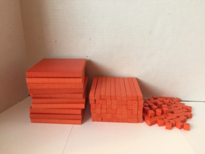160 pc Math Manipulatives Orange Base Ten 10 Block Flat Rod Units Home ...