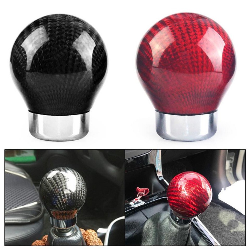 1 Set Car Carbon Fiber Shifting Knob Round Ball Racing Gear Shifter ...