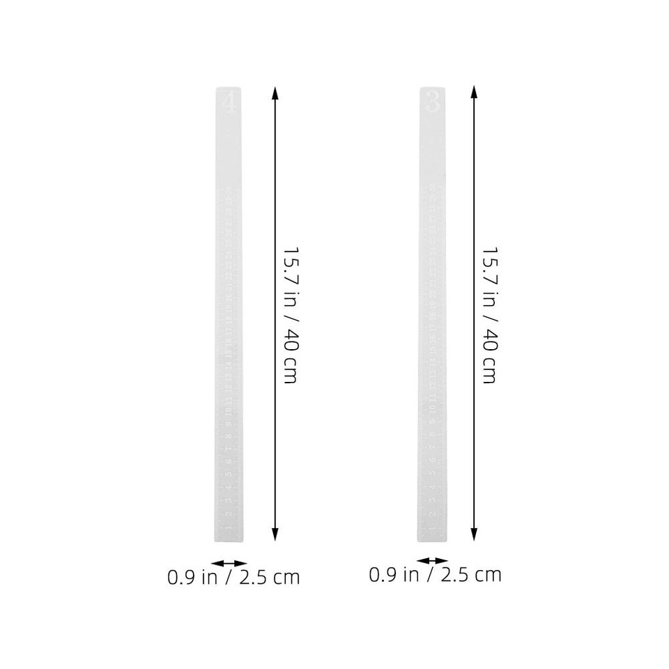 4 Pcs Cookie Measuring Ruler Rolling Pin Thickness Guide Acrylic Baking ...