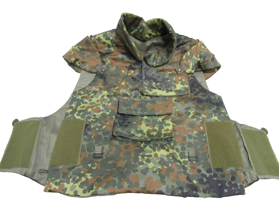 German Flecktarn Camo Flak Jacket Vest Bundeswehr Size XLarge BUND 1994 ...