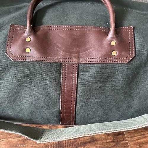 ORVIS VNTG BATTENKILL GREEN CANVAS LEATHER HUNTING TRAVEL DUFFLE ...