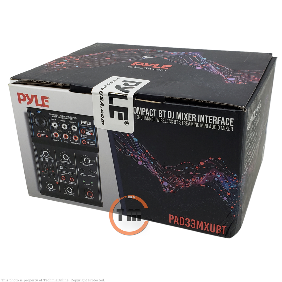 Pyle Professional Wireless DJ Audio Mixer 3-Channel Bluetooth DJ ...
