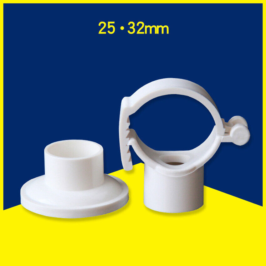 20/25/32/40mm White PVC Pipe Clamp Plastic Pipe Clip O-& Hook- Types ...