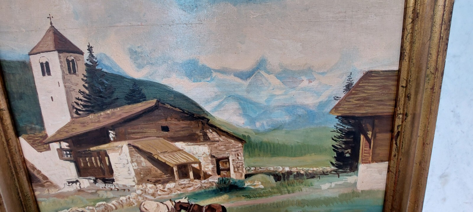 PITTORE -ANGELO SILVIO GALLI 1879-1954 'LA SOSTA' 'ALTO ADIGE 'DOLOMITI ...