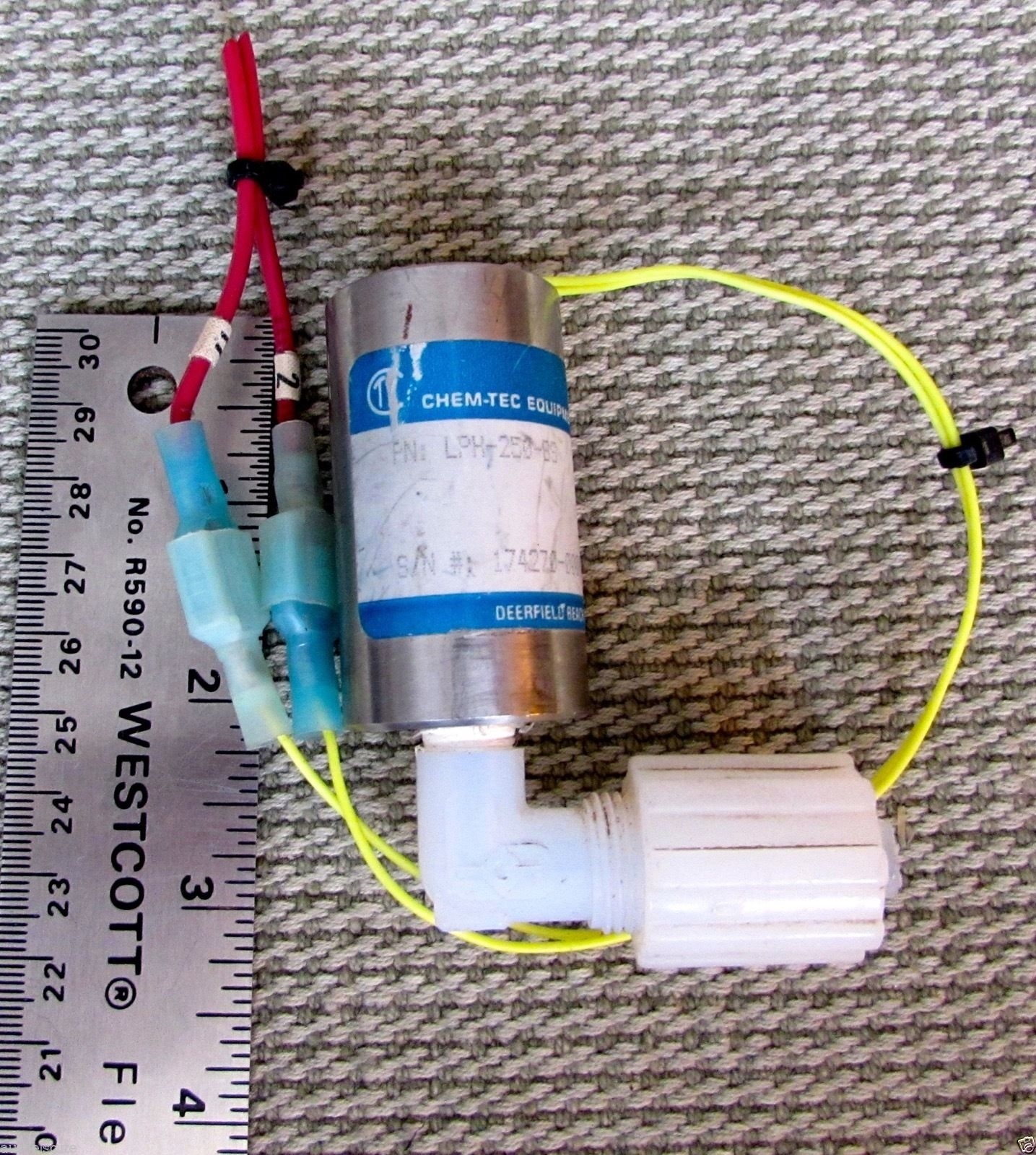 Chem-Tec Electric Solenoid Valve LPH-250-BS High Temp Flow Switch ...