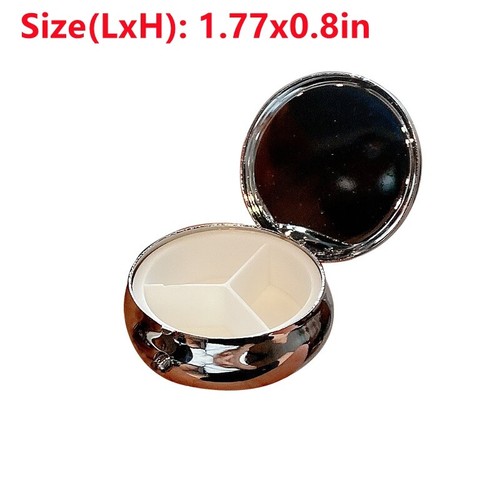 1X Mini Bling Diamond Pill Box 3 Compartment Crystal Rhinestone Travel ...