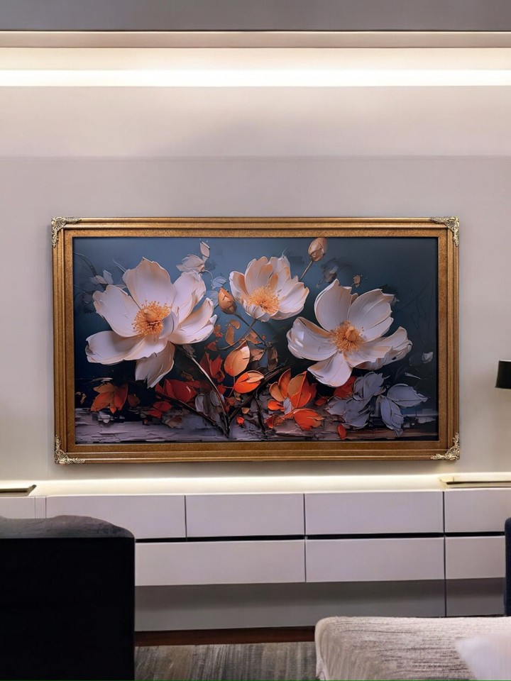 65 & 75 inch Hisense Canvas TV Ornate frame, Bronze finish, Canvas TV ...