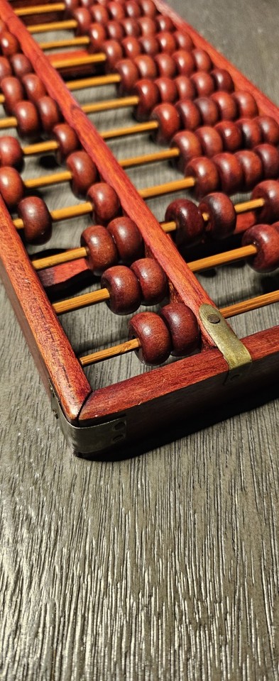 Oriental Calculator Abacus Lotus Flower Brand Wood And brass 13 Rods 91 ...