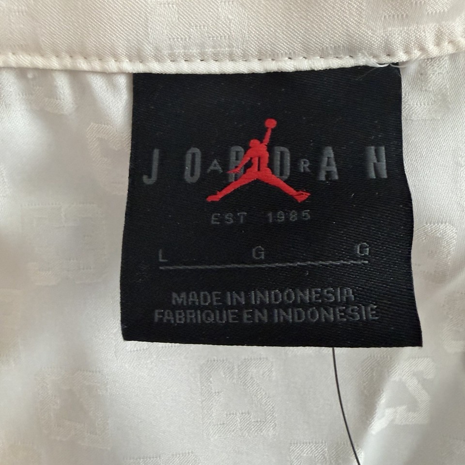Nike Jordan 23 Monogram Button-Up Shirt Pale Ivory DX9681-110 Men’s ...