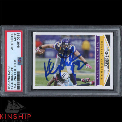 Kyle Rudolph signed 2013 Panini Trading Card PSA DNA Slabbed Vikings ...