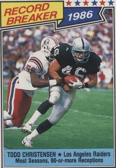 1987 Topps - Record Breaker Todd Christensen #2 for sale online | eBay