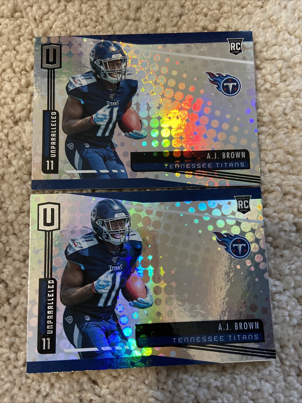2019 Unparalleled AJ Brown Rookie RC Lot Of 2 Titans #245 | eBay